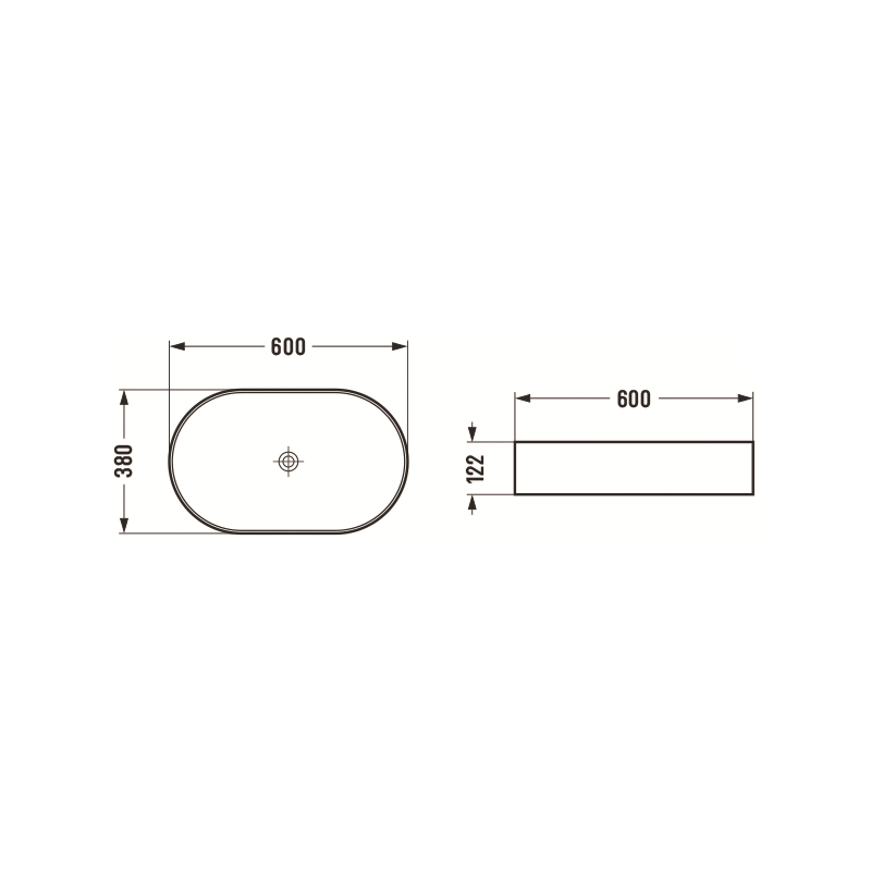 Mexen Celia umywalka nablatowa 60 x 38 cm, czarna mat - 22206085 ...